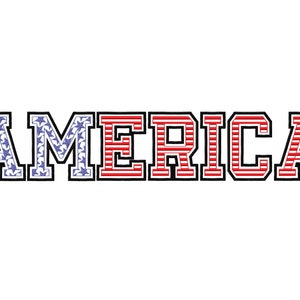 Patriotic Stars and Stripes and Outline Block Font Set of 2 Alphabet ...