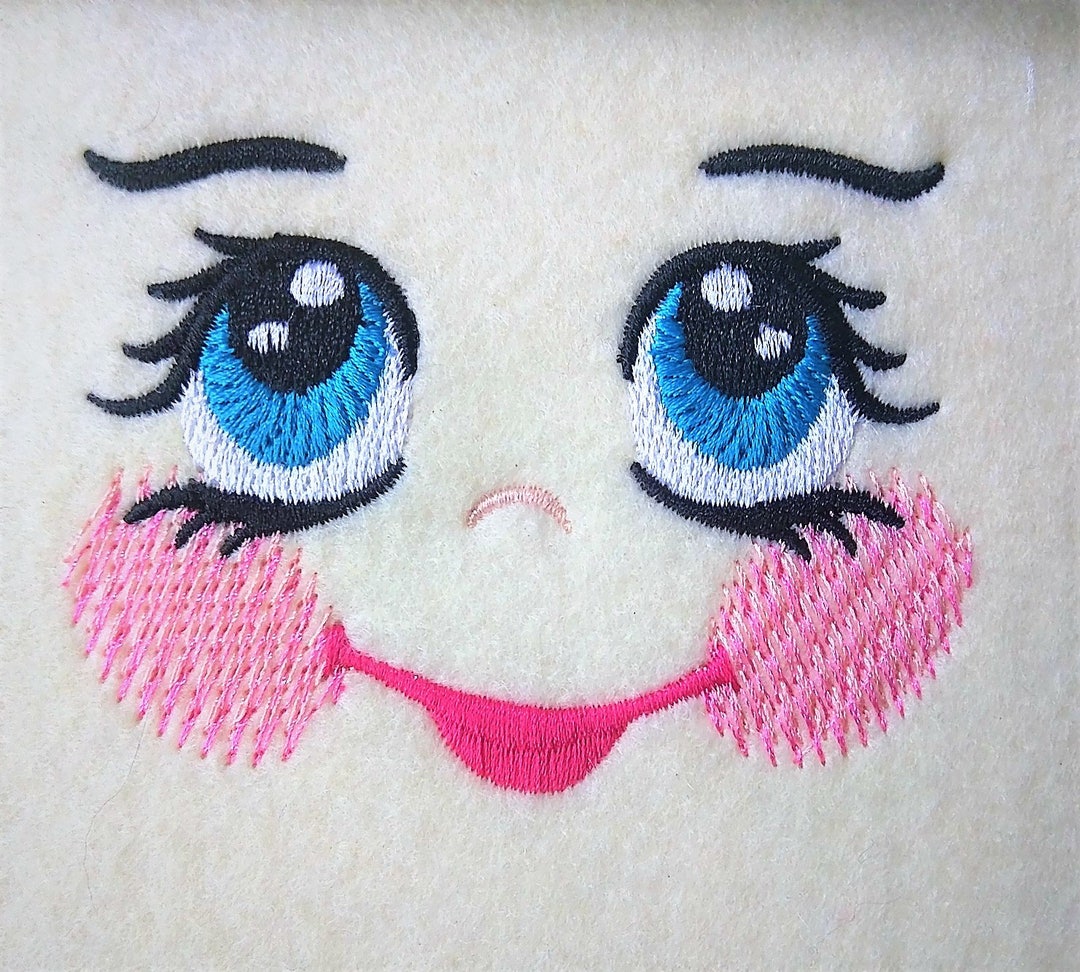 Face, Doll Face, Dolly Face Little, Embroidery Face, Embroidered Dolls ...