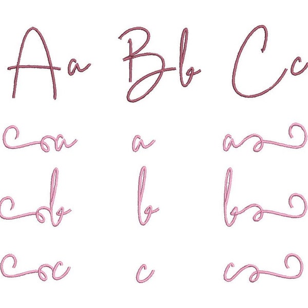 Script Embroidery Font - Etsy