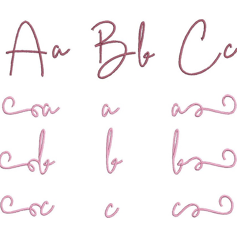 Script Embroidery Font - Etsy