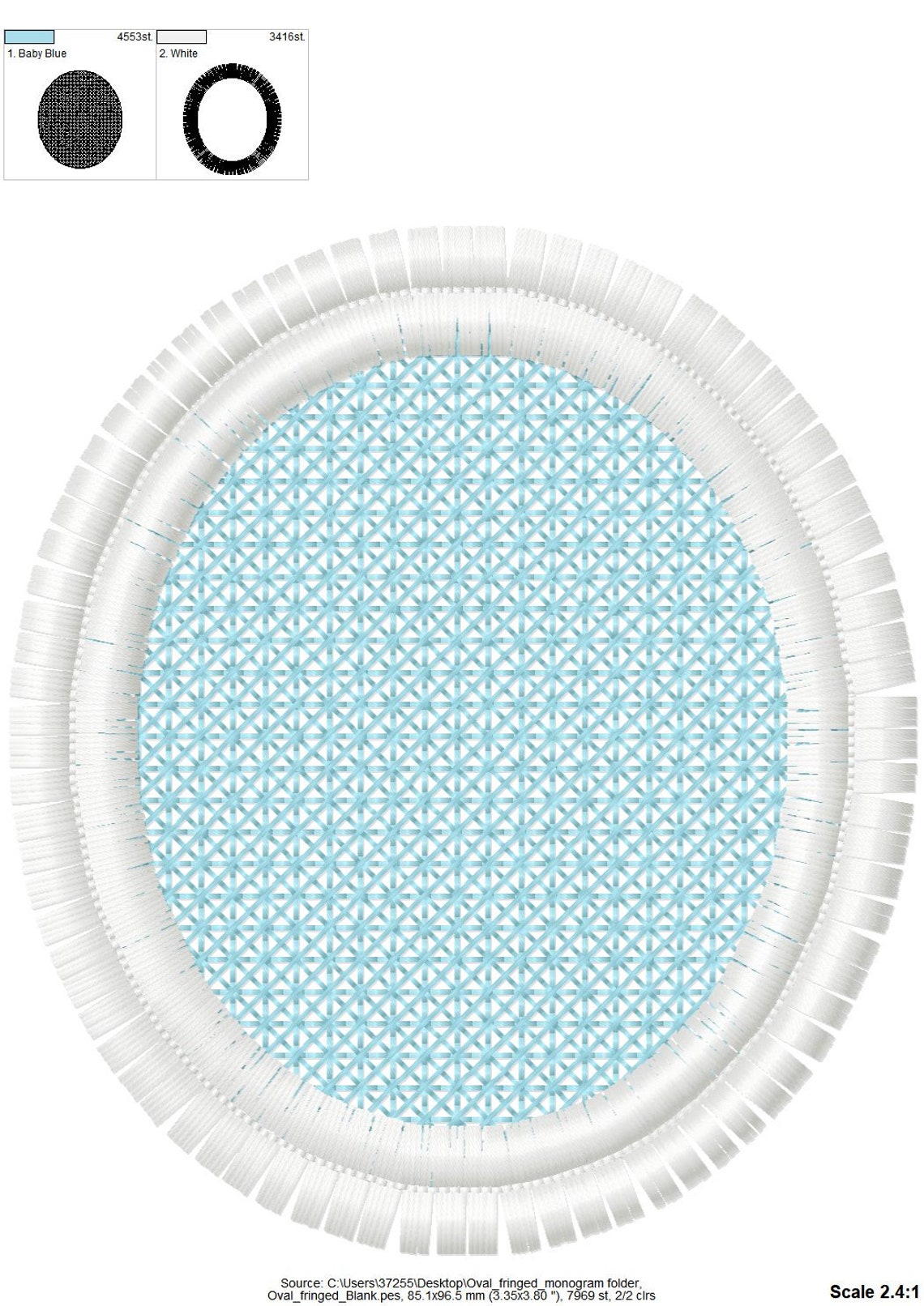 Beautiful Monogram Fringed Oval Shape Embossed Initial - Etsy