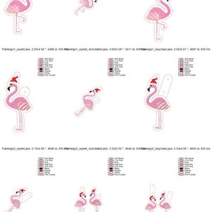 Fringed Flamingo Christmas Santa Keychain Key Fob Snap Tab and Eyelet ...