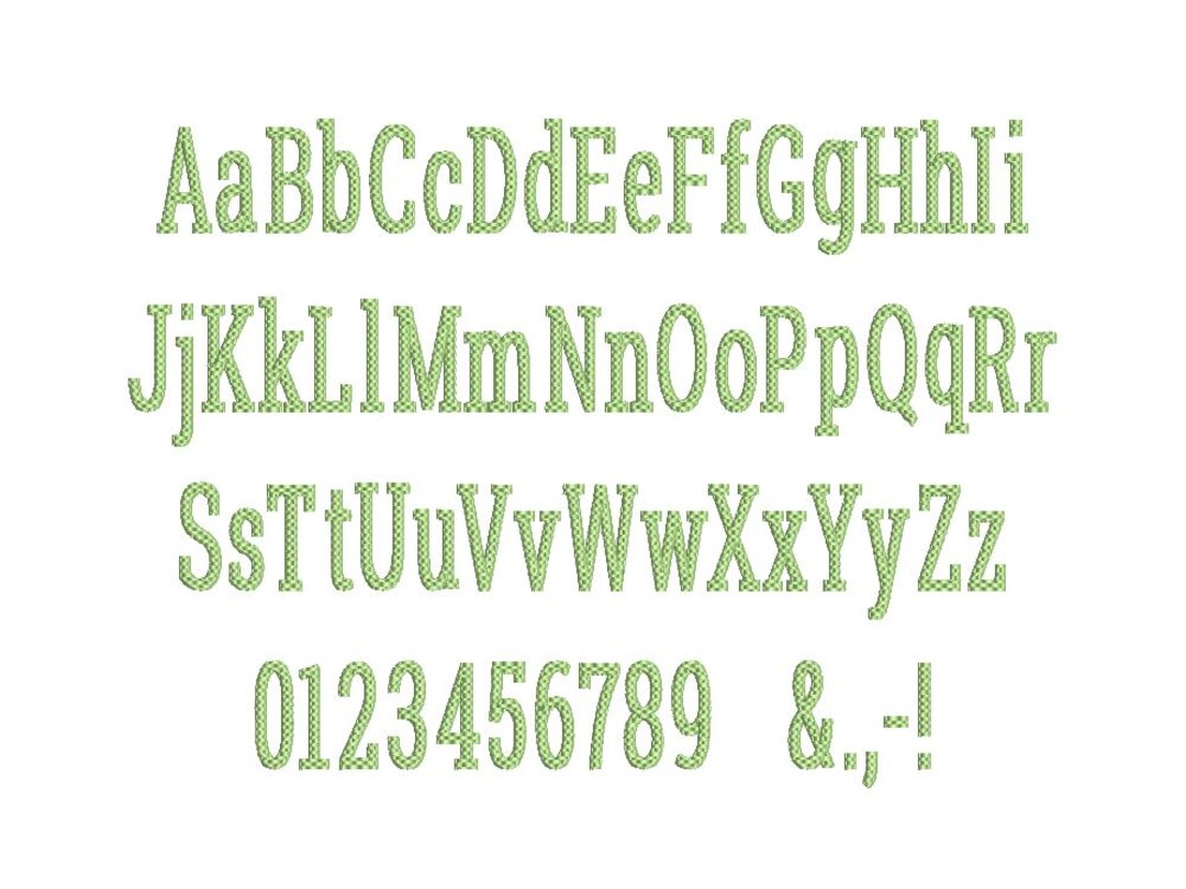 Block Narrow Font Waffle Textured Fill Stitch Alphabet Letters and ...