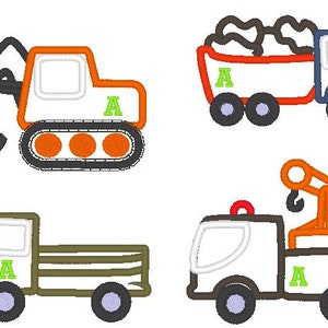 Construction Equipment - 4 Elements Machine Embroidery Applique Designs ...