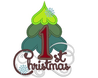 Machine Embroidery Design Applique My First Christmas INSTANT DOWNLOAD ...