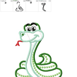 Snakes SET of 2 Single Snake Fill Stitch and Applique Machine ...