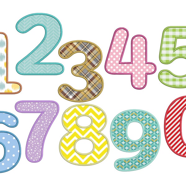 Applique Embroidery Font and Numbers - Etsy