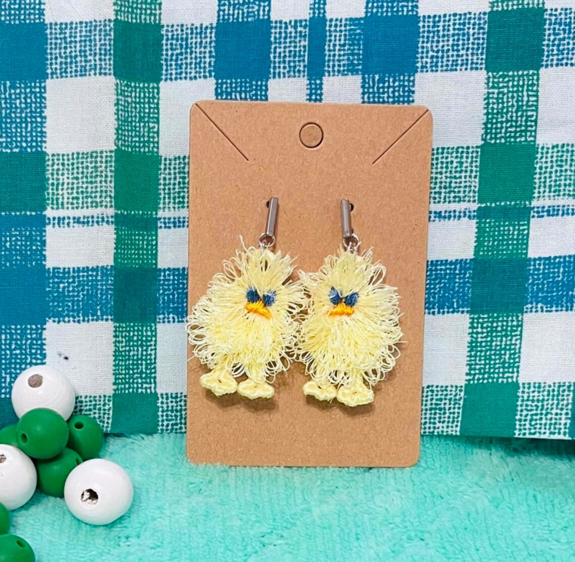 Cute Easter Chick Earrings Fringed Fluffy Chicken Kids Charm FSL ...