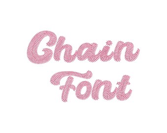 Mini Chain Font Hand Stitch Effect Chain Block Font Machine Embroidery ...
