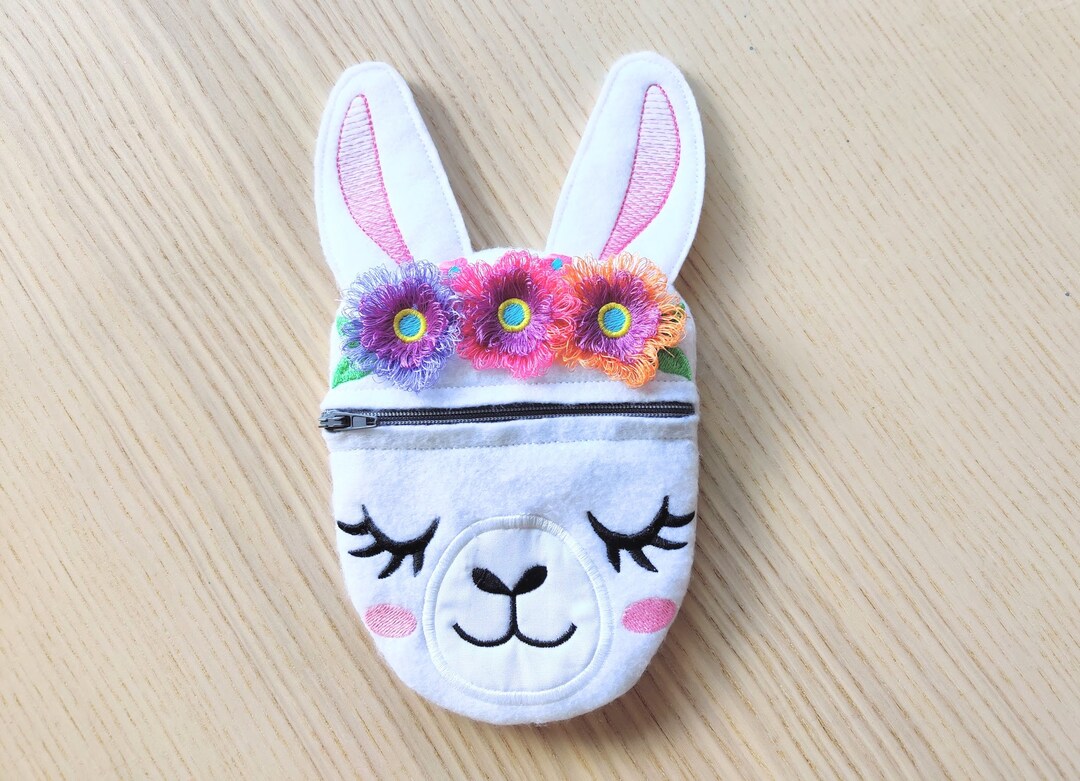 Llama Zipper Purse, Coin Purse, Llama Zipper Bag in the Hoop, ITH Llama ...
