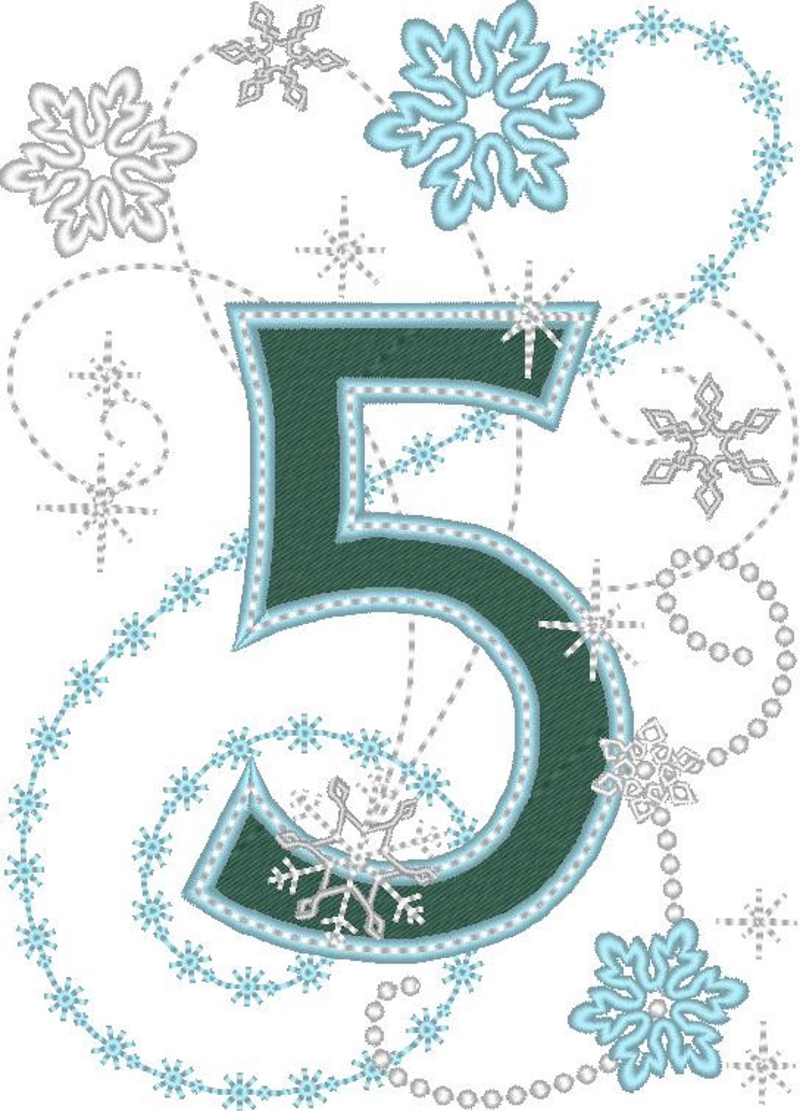 Frozen Birthday Snowflakes Numbers , Machine Embroidery Applique ...