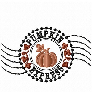 Pumpkin Mail Express Autumn Fall Holidays Sack Stamp Machine Embroidery ...