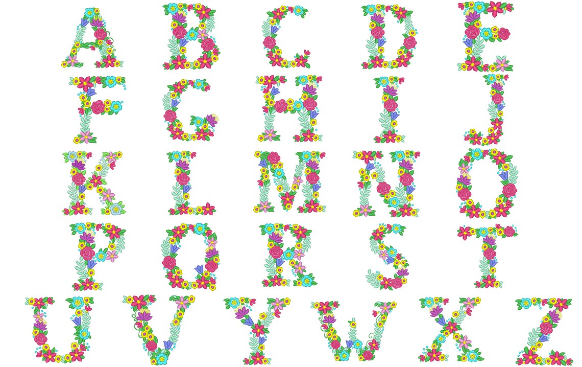 UPDATED! Floral Whole Entire Alphabet Garden Flag Monogram Liberty ...
