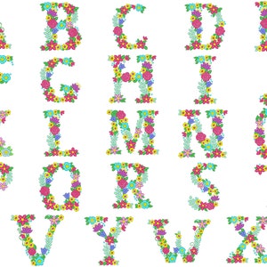 UPDATED! Floral Whole Entire Alphabet Garden Flag Monogram Liberty ...