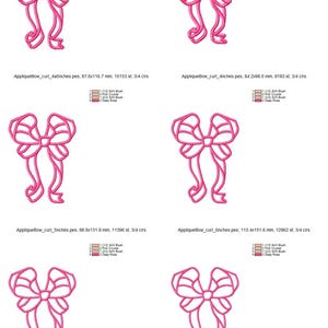 Awesome Curl Bow Applique Machine Embroidery Designs Ribbon Girly Bow ...