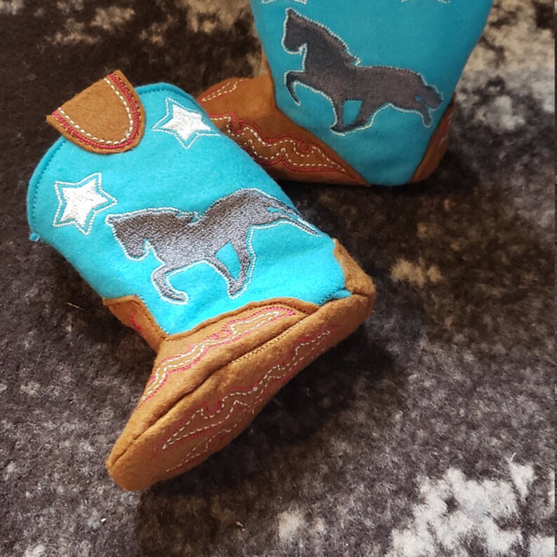 Noisy Baby Cowboy Boots, Felt in the Hoop Project, Cowboy Boots Pattern ...