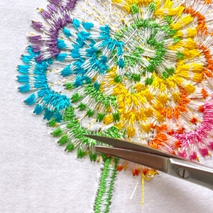 Fringed Dandelion Flower ITH Project Fringe in the Hoop Machine ...