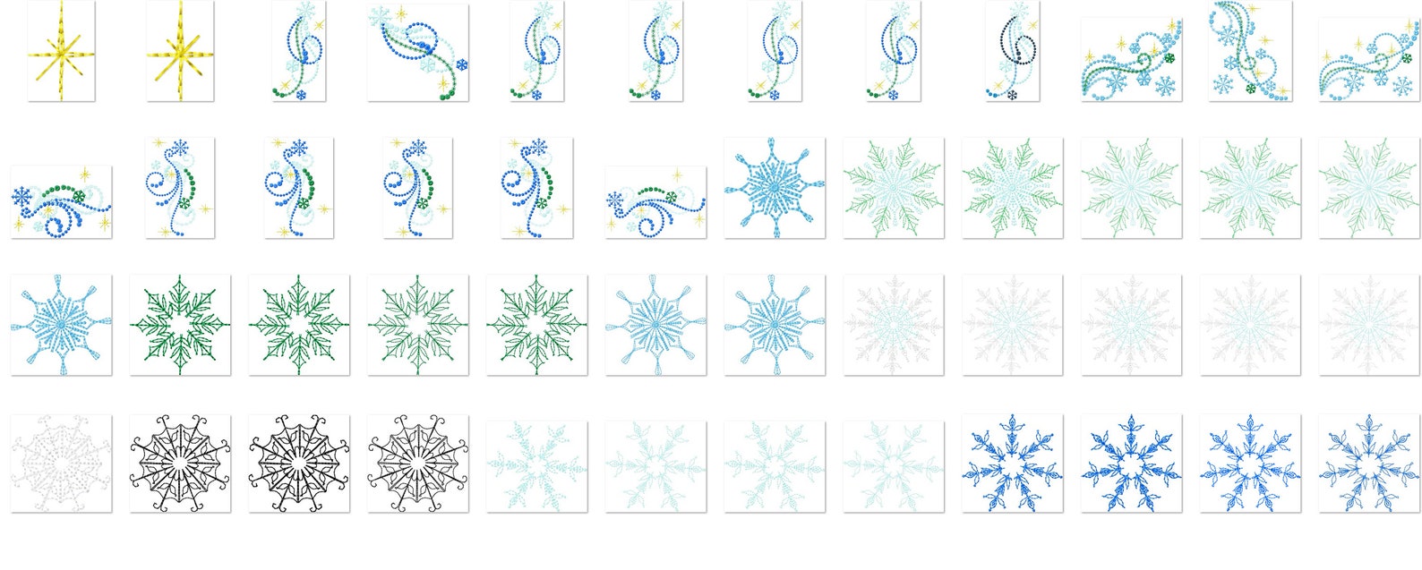 Frozen Swirl Sparkle Tail & Snowflake Collection Big SET - Etsy