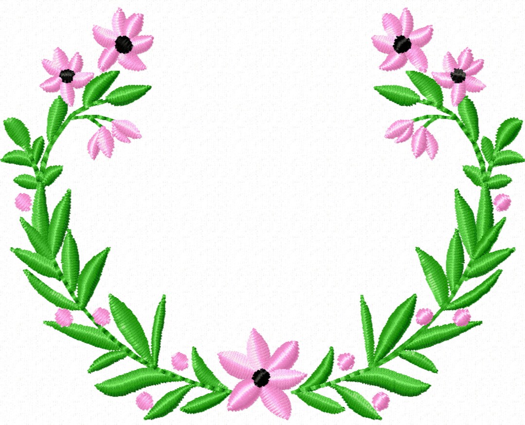 Wreath Floral, Wreaths Frame - INSTANT DOWNLOAD Machine Embroidery Fill ...