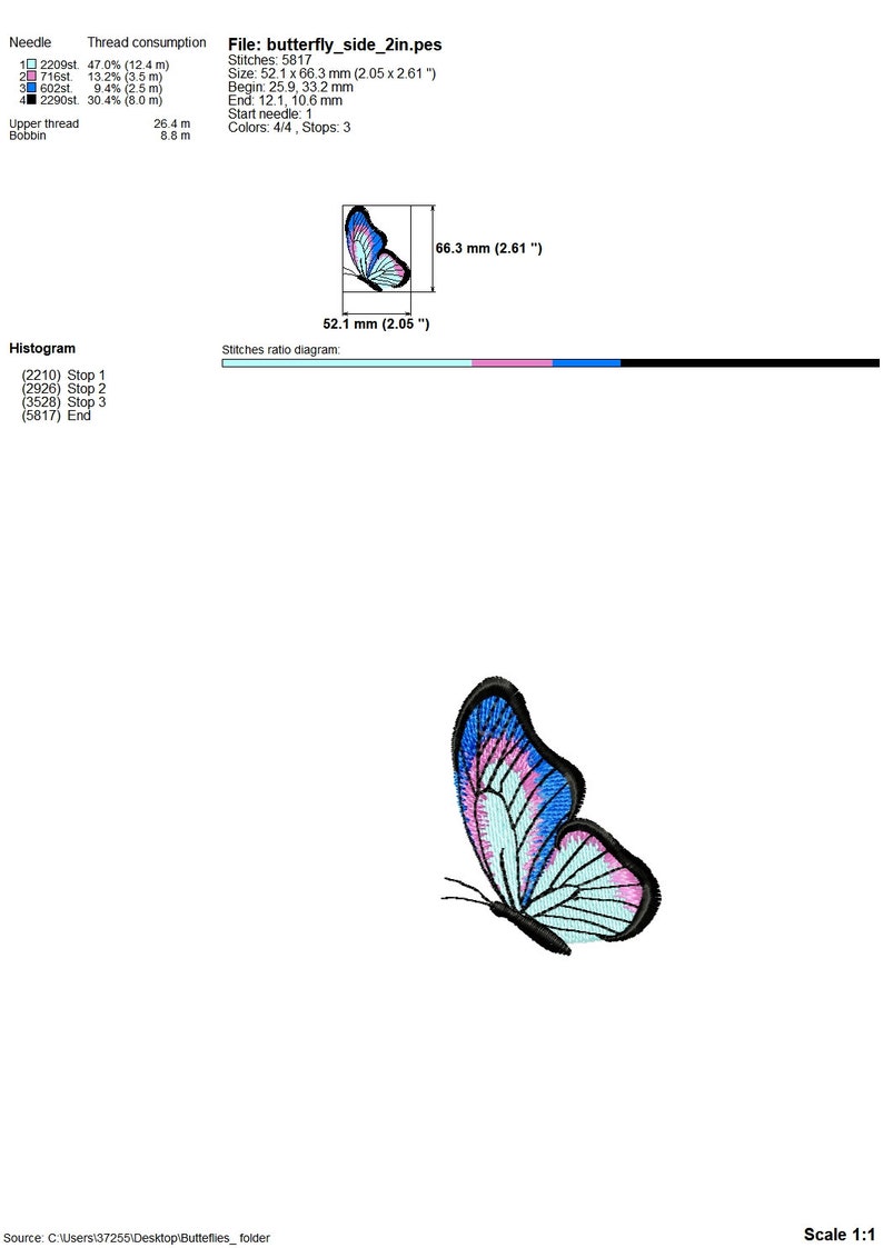 Realistic Small Butterflies 4 Types Machine Embroidery Designs | Etsy