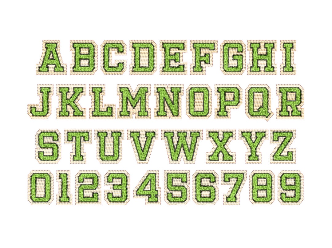 2023 New Mini Faux Chenille Glitter HTV Font Athletic Sport Varsity ...