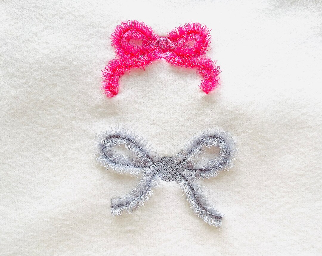 Fringe Bow Embroidery Bow Fur Machine Embroidery Design Baby Kids ...