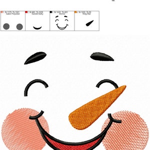 5 Types of Cute Snowman Faces SET in Assorted Sizes Machine Embroidery ...