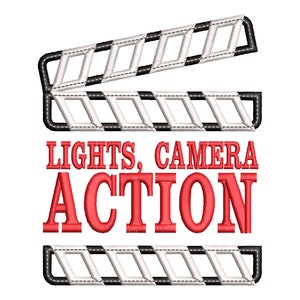 Lights, Camera, Action Movie Maker Applique Machine Embroidery Design ...