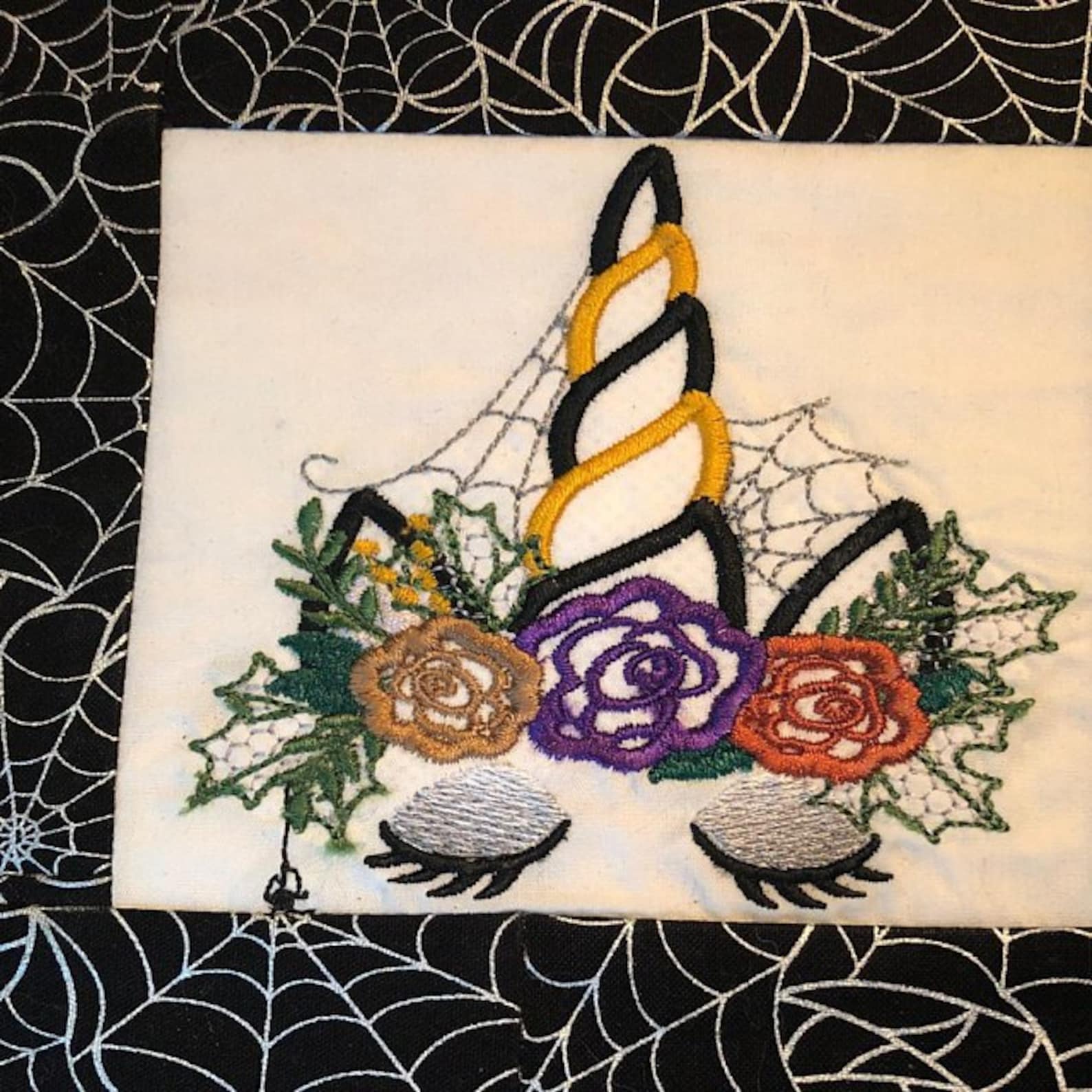 Witchy Halloween Spider Unicorn Witch Hat Shabby Chick Roses - Etsy