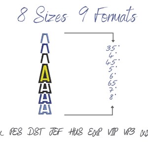 Stacked Block Font, Fill Stitch and Outline Alphabet Letters, Sport Boy ...