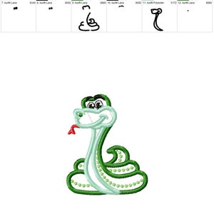 Snakes SET of 2 Single Snake Fill Stitch and Applique Machine ...