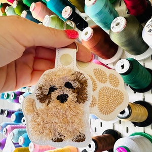 Little Puppy and Dog Paw SET of 2 Eyelet Keychain Cockapoo Goldendoodle ...