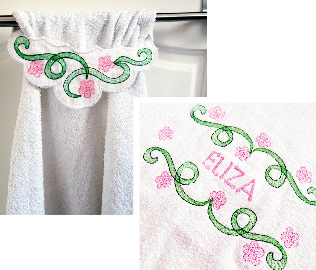 Flowered Towel Topper Collection, Machine Embroidery ITH Project ...