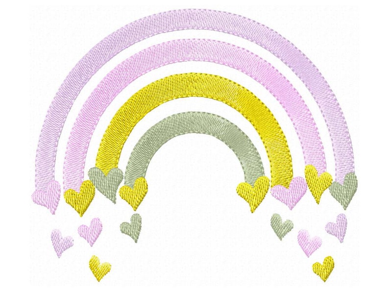Mini Fill Stitch Rainbow in Many Sizes Outline Rainbow With - Etsy