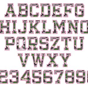 Camouflage Embroidery Font Camo Alphabet Letters and Numbers Machine ...