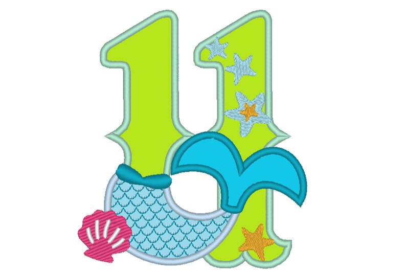 Mermaid Tail Birthday Number Mermaid Number ELEVEN 11 - Etsy