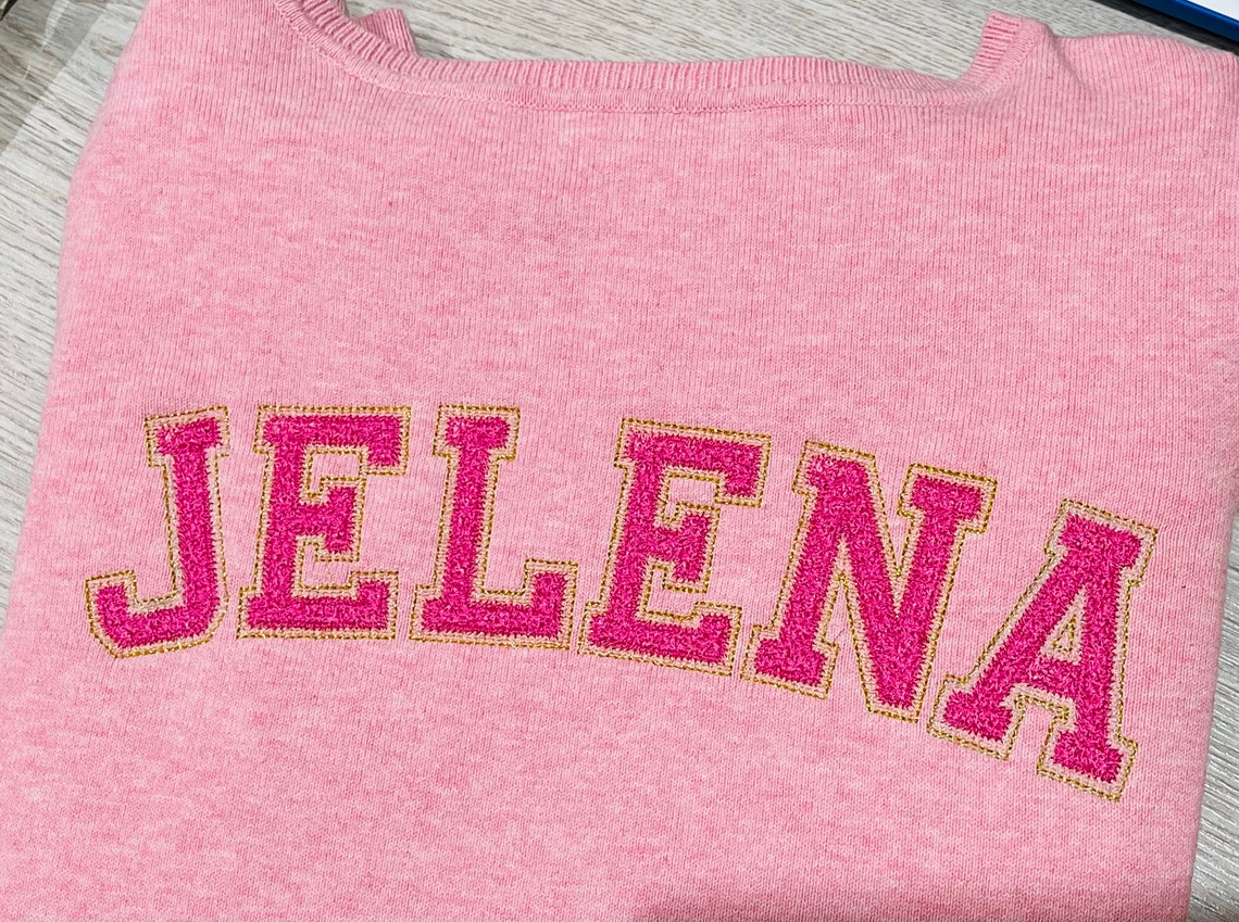 Faux Chenille Glitter HTV Font Athletic Sport Varsity Glitter - Etsy