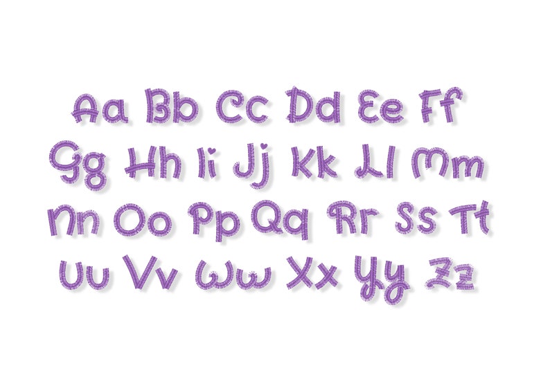 Fluffy Fringed FONT Machine Embroidery Designs in Assorted Sizes, Girly ...