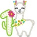 Llama Alpaca Birthday Cactus Number Set 1-9 Applique Designs Pretty ...