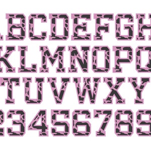 Cow Print Block Font Fill Stitch Alphabet Letters Machine Embroidery ...