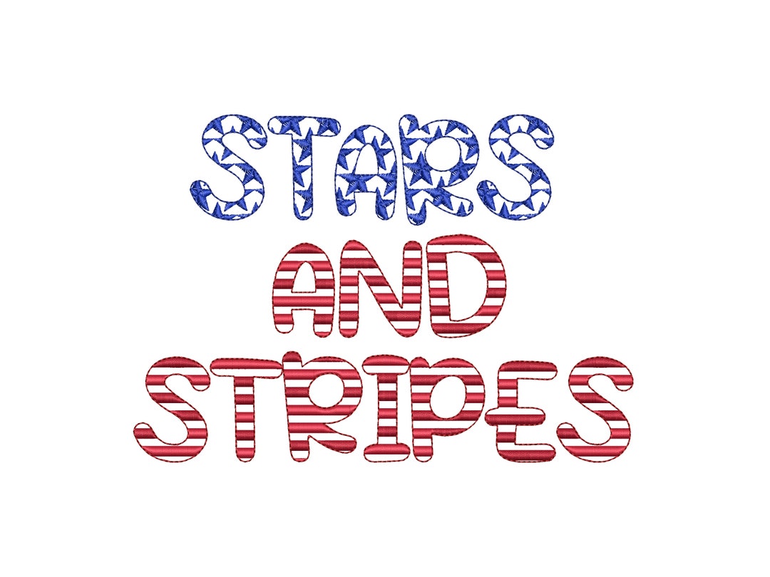 Patriotic Kids Stars and Stripes Fonts 2 Types Machine Embroidery ...