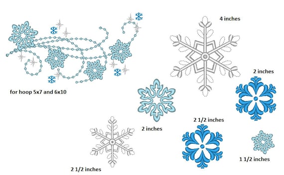 Snowflakes and Swirl Sparkle Tail SET of 3 Snowflake Swirl | Etsy