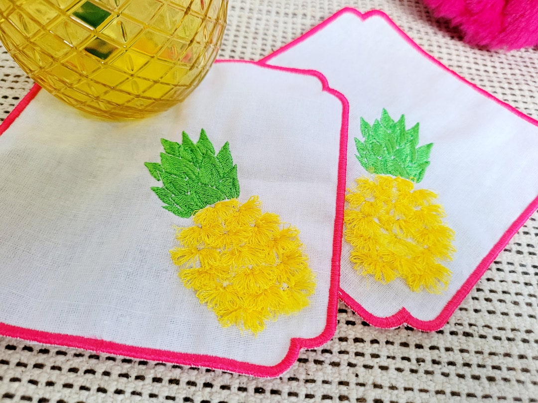 Fringed Pineapple Napkins Coaster Doily Square Shape in Assorted Sizes ...