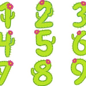 Cute Cactus Numbers Set Birthday Numbers Machine Embroidery Applique ...