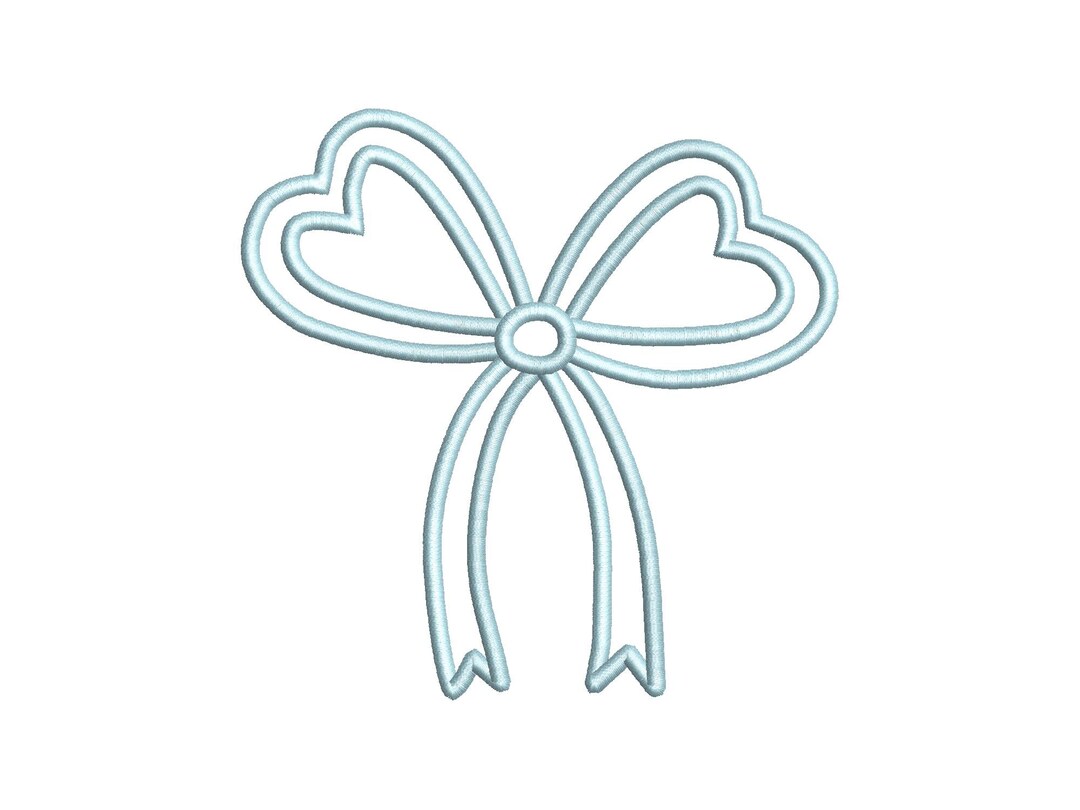 Simple Split Seam Side Bow Applique Machine Embroidery Designs Heart ...