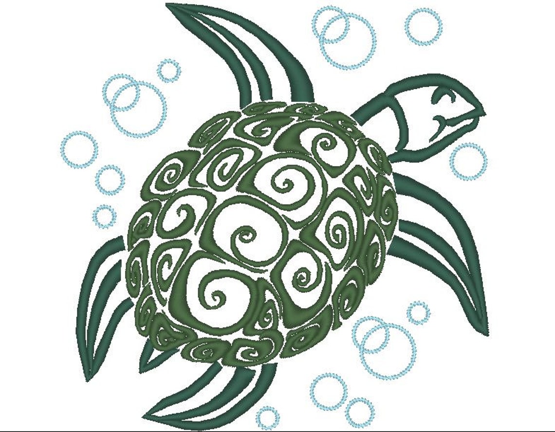 Sea Turtle Machine Embroidery Designs 4x4 5x7 and 6x10 - Etsy