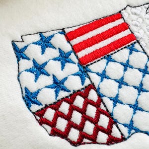 Patchwork USA States US Map Silhouette Outline Patterned Machine ...