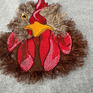 Chicken Fringed Fluffy Chenille Farm Bird Chicken Head Face Machine ...