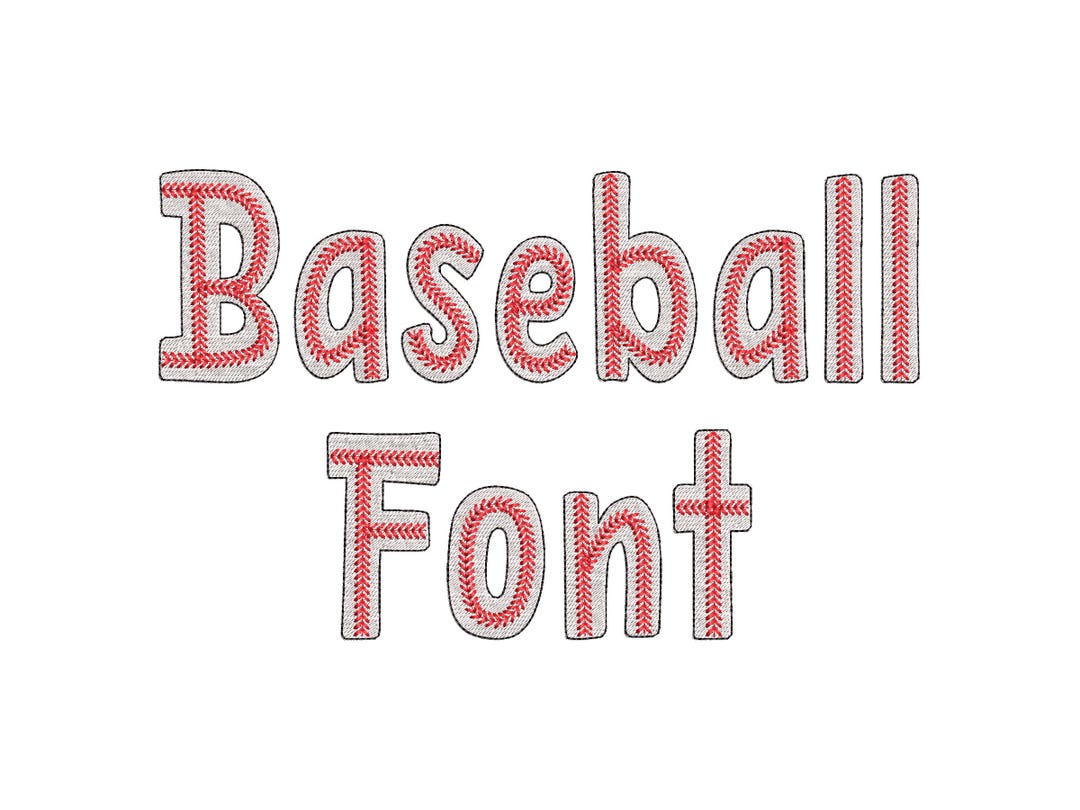 Baseball FONT Fill Stitch Sports Alphabet Monogram Softball Kids Team ...