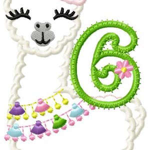 Llama Alpaca Birthday Hat Number Set 1 - 9 Applique Designs Lama ...